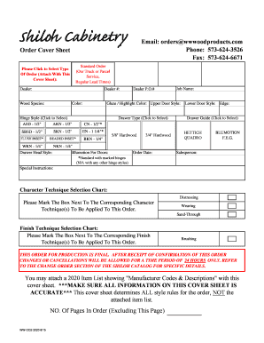Fillable Online Shiloh Order bFormsb Fax Email Print - pdfFiller
