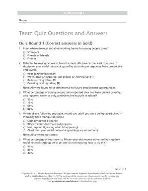 Fillable Online Team Quiz Questions and Answers - Solution Tree Fax ...