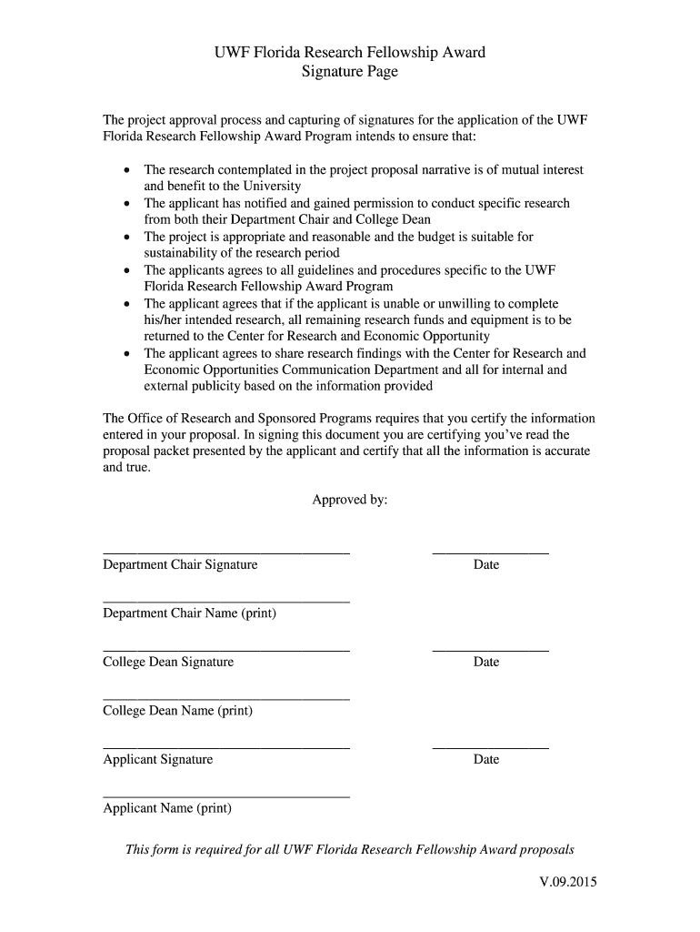 Fillable Online uwf TEMPLATE FOR bCOVERb PAGE - University of West ...