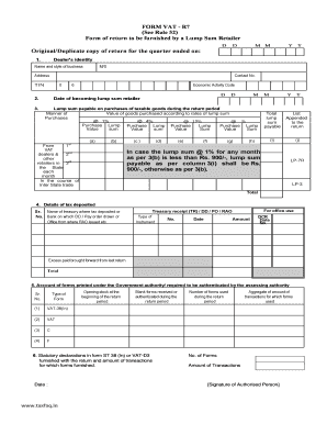 Fillable Online FORM VAT - R7 See Rule 52 Form of return to be ...