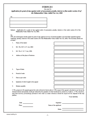 Fillable Online FORM 311 - VAT FAQ Fax Email Print - pdfFiller
