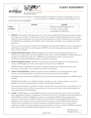 Fillable Online Shipper-Broker Agreementdocx Fax Email Print - pdfFiller