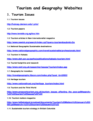Fillable Online Tourism and Geography Websites Fax Email Print - pdfFiller