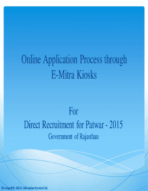 Fillable Online E-Mitra Kiosks Fax Email Print - pdfFiller