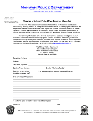 Fillable Online mahwahpd Police Misconductdoc - mahwahpd Fax Email ...