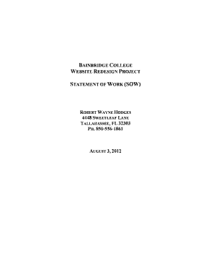 Fillable Online BAINBRIDGE COLLEGE WEBSITE REDESIGN PROJECT Fax Email Print - pdfFiller