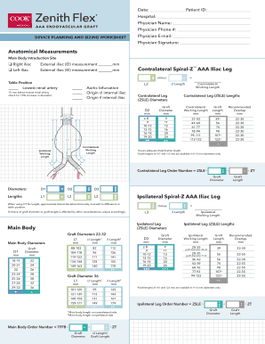 Fillable Online arid Date Patient ID Zenith Flex - bARIDbbczb Fax Email ...