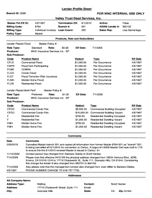 Fillable Online Lender Profile Sheet FOR WNC INTERNAL USE ONLY Valley ...