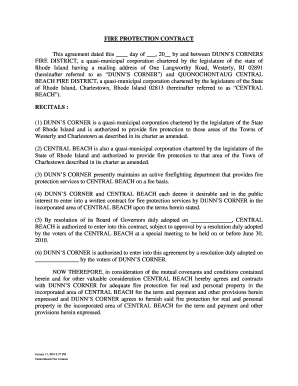 Fillable Online FIRE PROTECTION CONTRACT - Dunns Corners Fire ...
