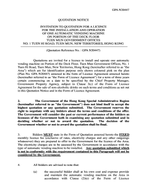 Fillable Online Quotation Reference No. GPA N20447 Fax Email Print ...
