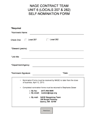 Fillable Online nagelocal282 NAGE CONTRACT TEAM UNIT 6 (LOCALS 207 ...