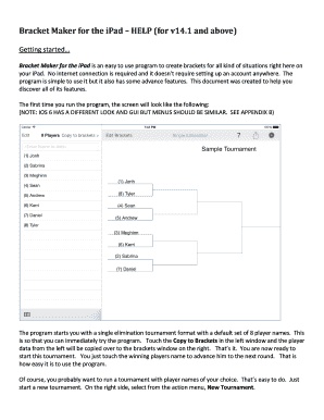 Fillable Online Bracket Maker for the iPad is an easy to use program to ...