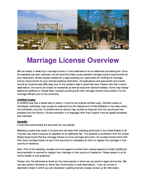 Fillable Online Marriage License Overview Fax Email Print - pdfFiller