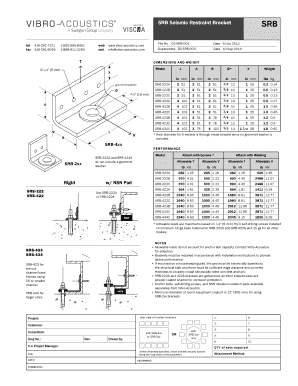 Fillable Online SRB Seismic Restraint Bracket SRB - Vibro-Acoustics Fax ...