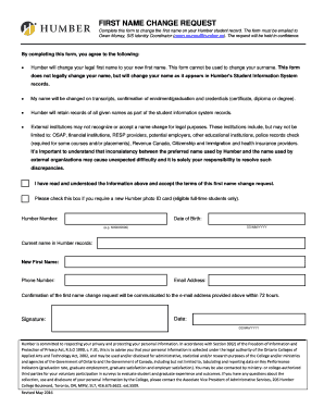 Fillable Online FIRST NAME CHANGE REQUEST Fax Email Print - pdfFiller