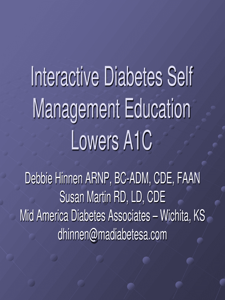 Fillable Online cultivatinghealthykansans Interactive Diabetes Self ...