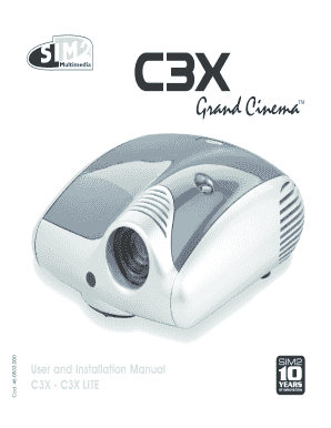 Fillable Online User and Installation Manual C3X - C3X LITE - SIM2 ...