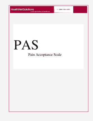 Fillable Online Pain Acceptance Scale - bHealthnetsolutionsb Fax Email ...