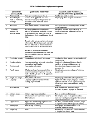 Fillable Online EEOC Guide to Pre-Employment Inquiries Fax Email Print ...