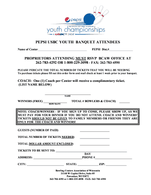 Fillable Online Banq dinner order form Fax Email Print - pdfFiller