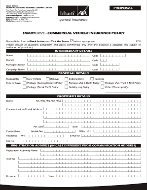 Fillable Online Commercial Vehicle - Proposal Form.cdr Fax Email Print ...