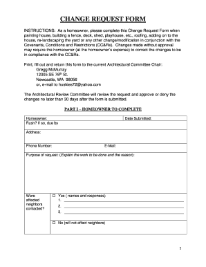Fillable Online CHANGE REQUEST FORM - btheridgelinebbcomb Fax Email Print - pdfFiller