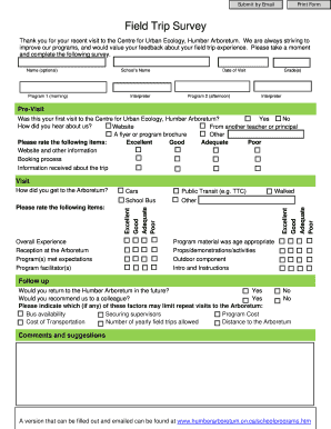 Fillable Online Field Trip Surveydocx Fax Email Print - pdfFiller