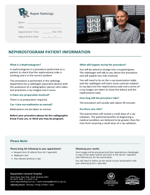 Fillable Online NEPHROSTOGRAM PATIENT INFORMATION - Repat Radiology Fax ...