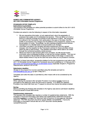 Fillable Online gm1housing co HOMES AND COMMUNITIES AGENCY STANDARD ...