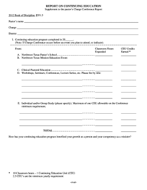 Fillable Online Continuing education form - blubdistumcbbcomb Fax Email ...