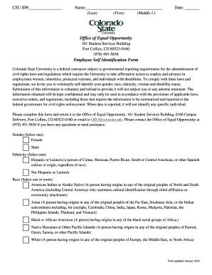 Fillable Online oeo colostate Office of Equal Opportunity Employee Self ...
