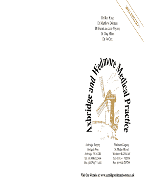 Fillable Online axbridgewedmoredoctors co ThePractice - Axbridge and ...