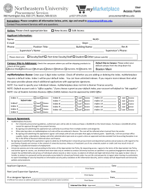 Fillable Online northeastern User Access form Fax Email Print - pdfFiller