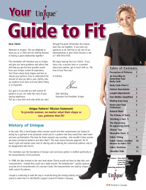 Fillable Online Guide to Fit - Fit Me Patterns Fax Email Print - pdfFiller
