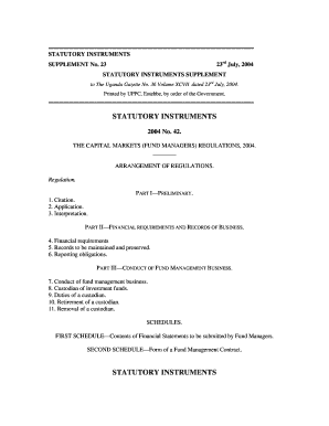 Fillable Online cmauganda co STATUTORY INSTRUMENTS SUPPLEMENT Fax Email ...