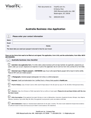 Fillable Online Australia business visa checklist Fax Email Print ...