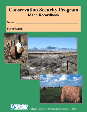 Fillable Online nrcs usda 2008 CSP Idaho Conservation Record Book ...