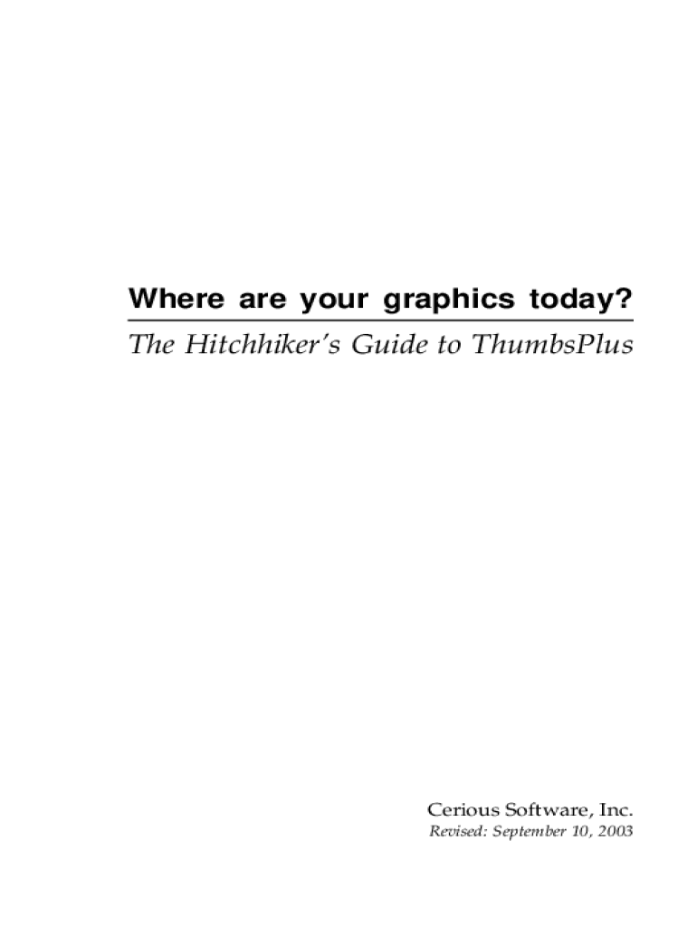Fillable Online The Hitchhiker’s Guide to ThumbsPlus Fax Email Print ...
