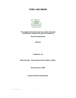 Fillable Online FIRE LOG BOOK Fax Email Print - pdfFiller