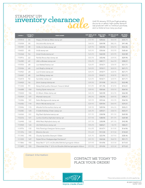 Fillable Online Inventory Clearance - Stampin39 Up Fax Email Print ...