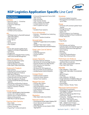 Fillable Online KGP Logistics Application Specific Line Card Fax Email ...