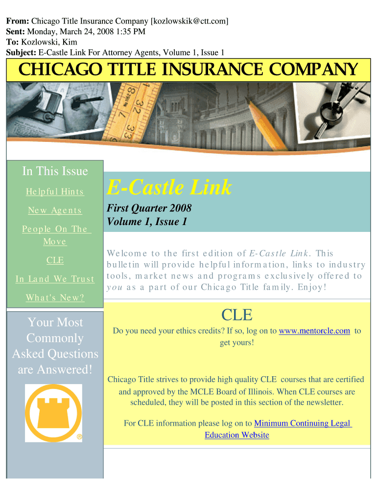 Fillable Online E-Castle Link For Attorney Agents, Volume 1, Issue 1 ...
