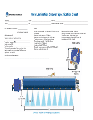 Fillable Online Web Lamination Shower Specification Sheet Fax Email ...