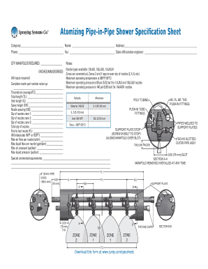Fillable Online Atomizing Pipe-in-Pipe Shower Specification Sheet Fax ...