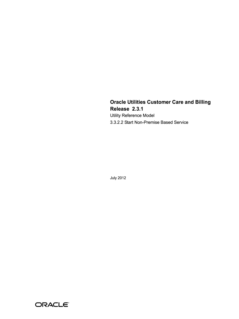 Fillable Online Utility Reference Model 3.3.2.2 Start Non-Premise Based ...