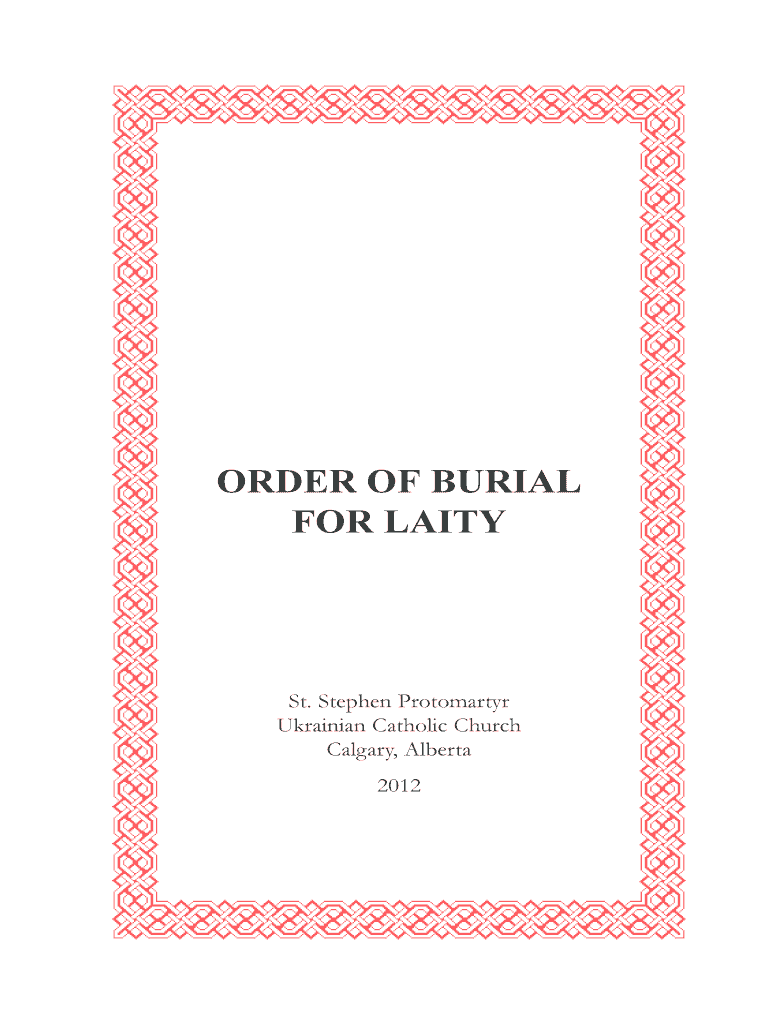 Fillable Online Order of Burial for Laity Fax Email Print - pdfFiller