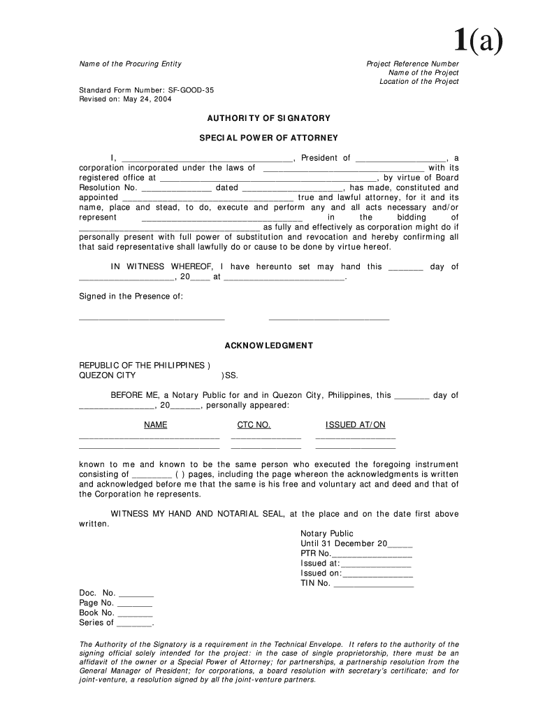 Fillable Online Authority of Signatory Fax Email Print - pdfFiller
