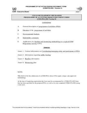 Fillable Online CDM programme of activity design document form (PoA-CPA ...