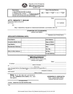 Fillable Online sb judiciary gov Fillable Online clearance form Fax ...
