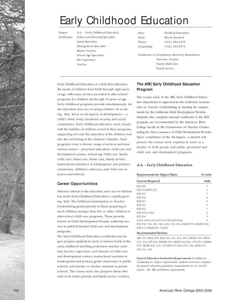 Fillable Online Early Childhood Education Program Fax Email Print - pdfFiller